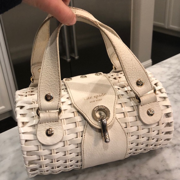 kate spade | Bags | Vintage Cylinder Wicker Basket Kate Spade Purse ...